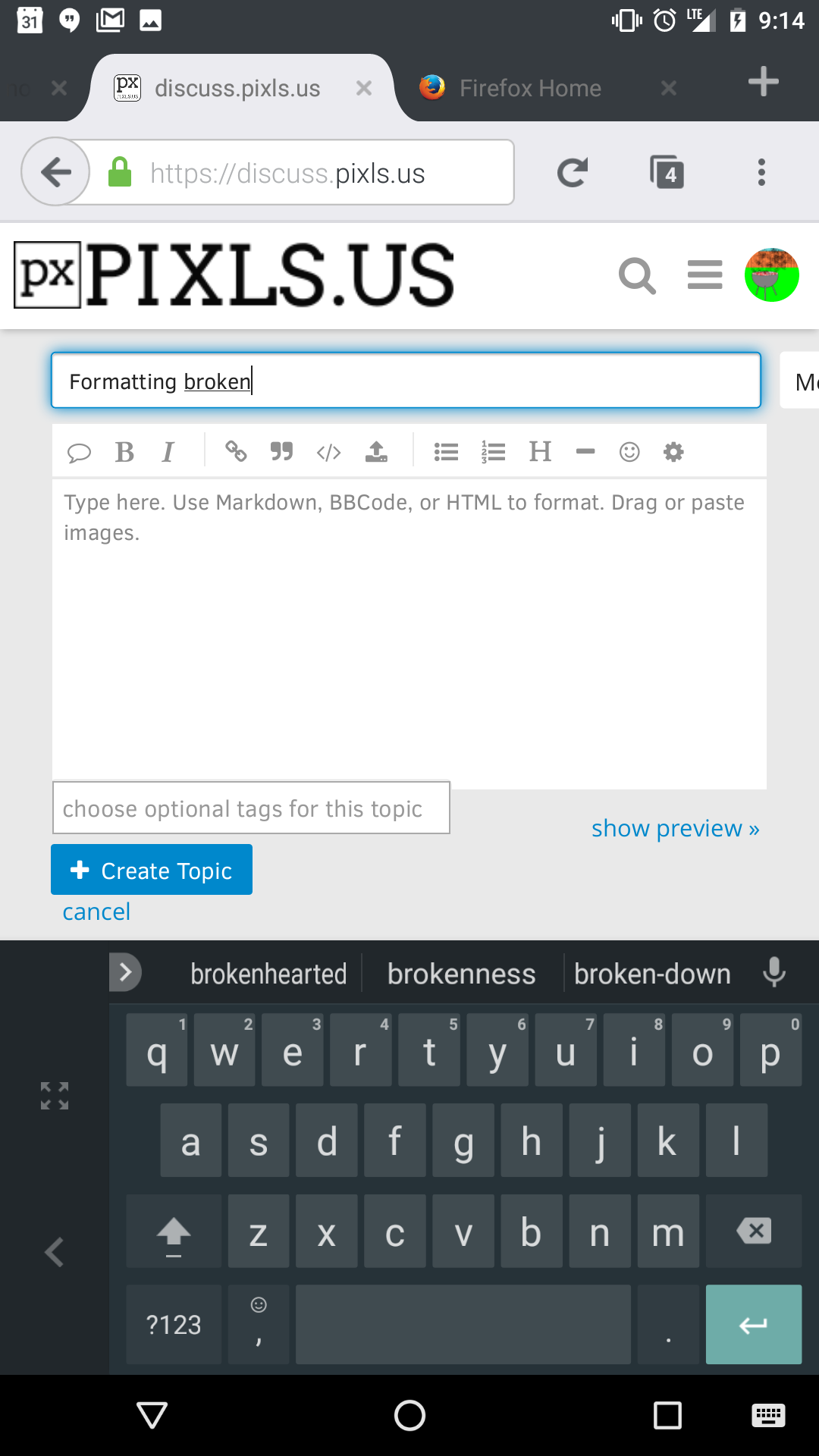 Formatting broken in mobile Firefox - Meta - discuss.pixls.us
